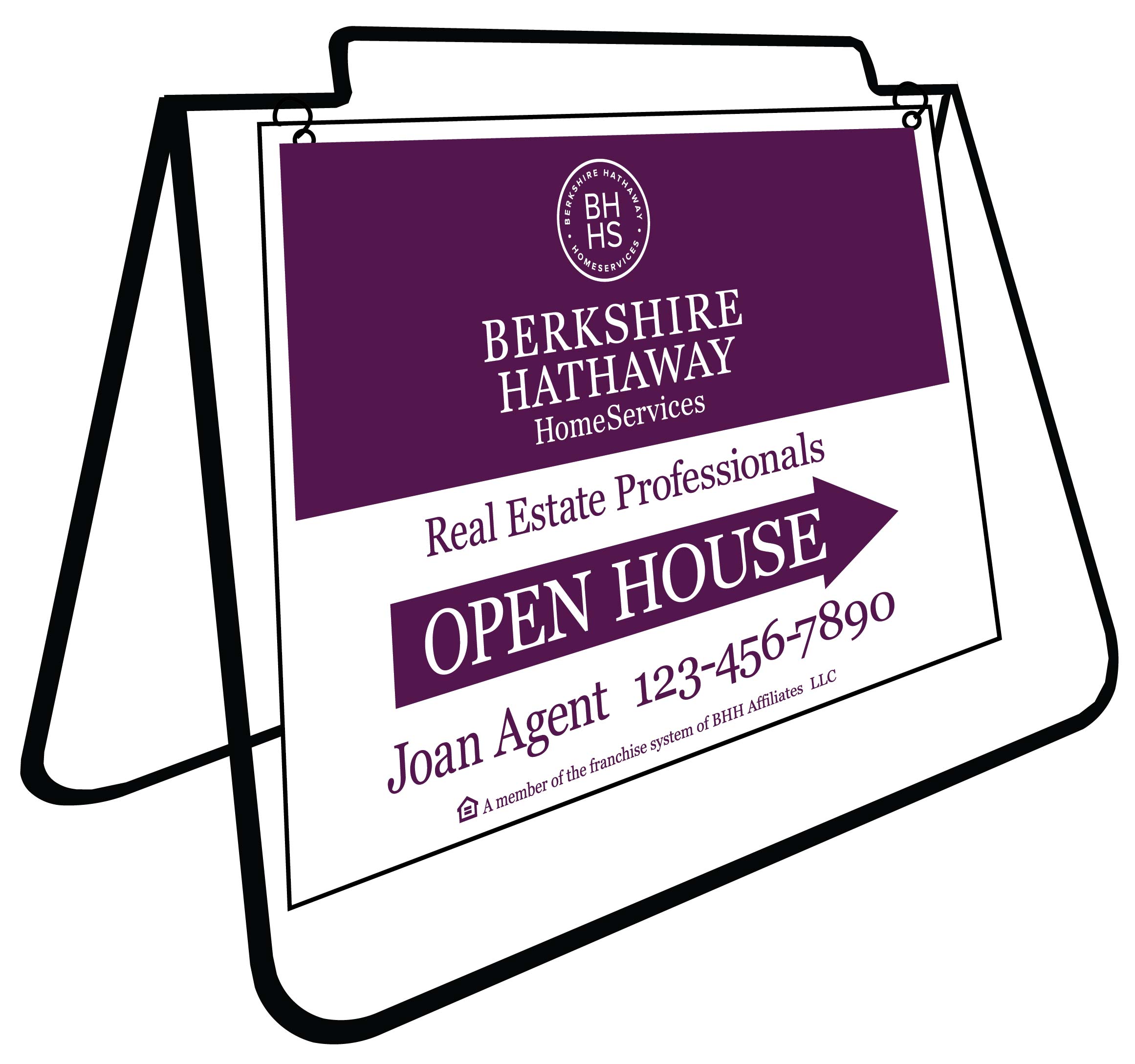 18" x 24" Berkshire Hathaway Open House Panel - Towers Sign Marketing