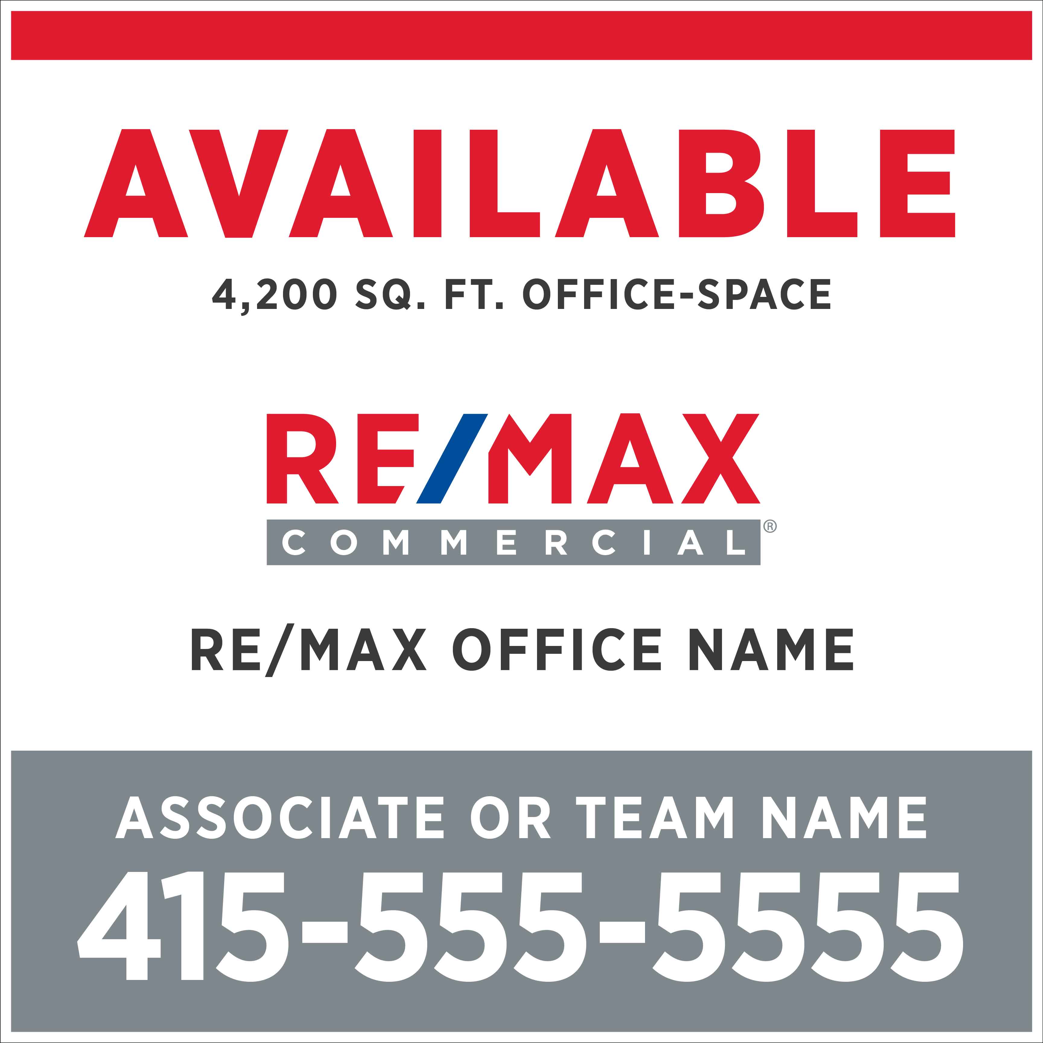 4' x 4' Remax Generic Commercial Panel - Towers Sign Marketing